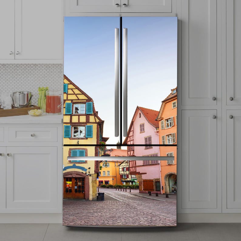 Side by Side Fridge Wrap, Top Bottom Door Vinyl Mural, Peel & Stick ...