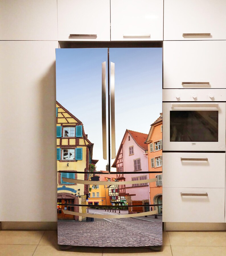 Side by Side Fridge Wrap, Top Bottom Door Vinyl Mural, Peel & Stick ...