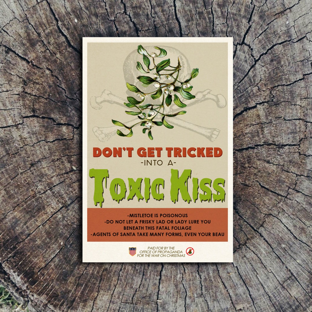 Don't Get Tricked Into a Toxic Kiss // Postcard - Etsy