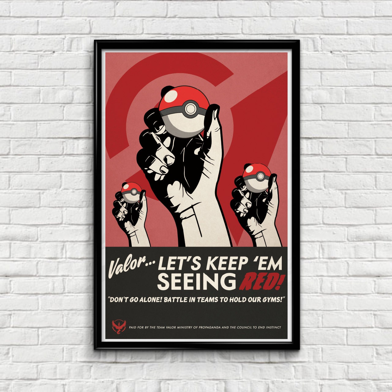 Pokemon Go Team Valor Vintage Propaganda Poster 11x17 | Etsy