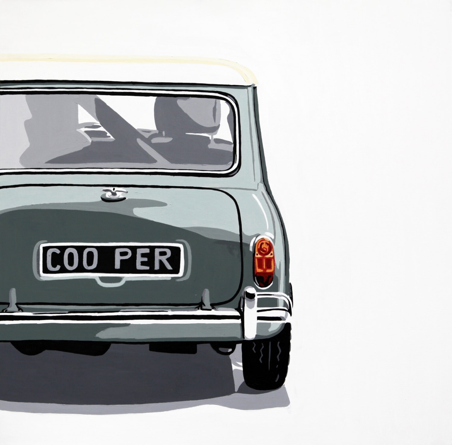 Mini Cooper back View. / Car / Vintage / Classic / Motor / - Etsy