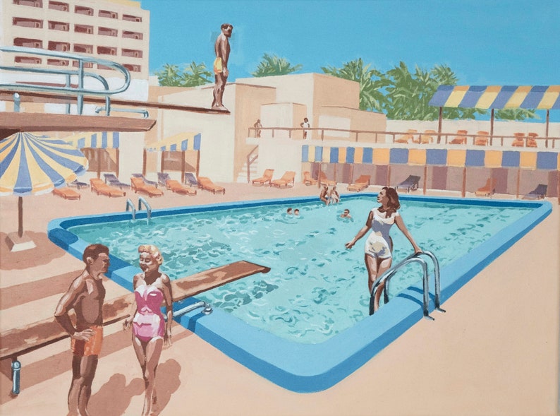 B/ Motel Pool / Vintage Hotel / Travel / American / Retro / Mid Century ...