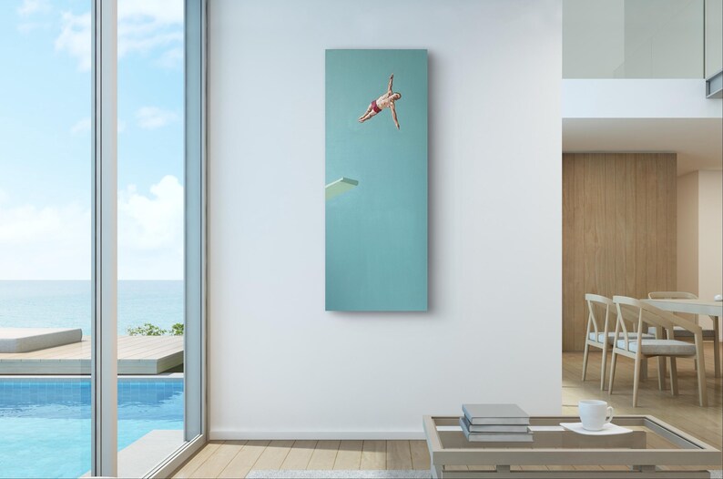 Twisting Air -- Vintage / Retro Themed/ Diving Swimming Pool Picture ...