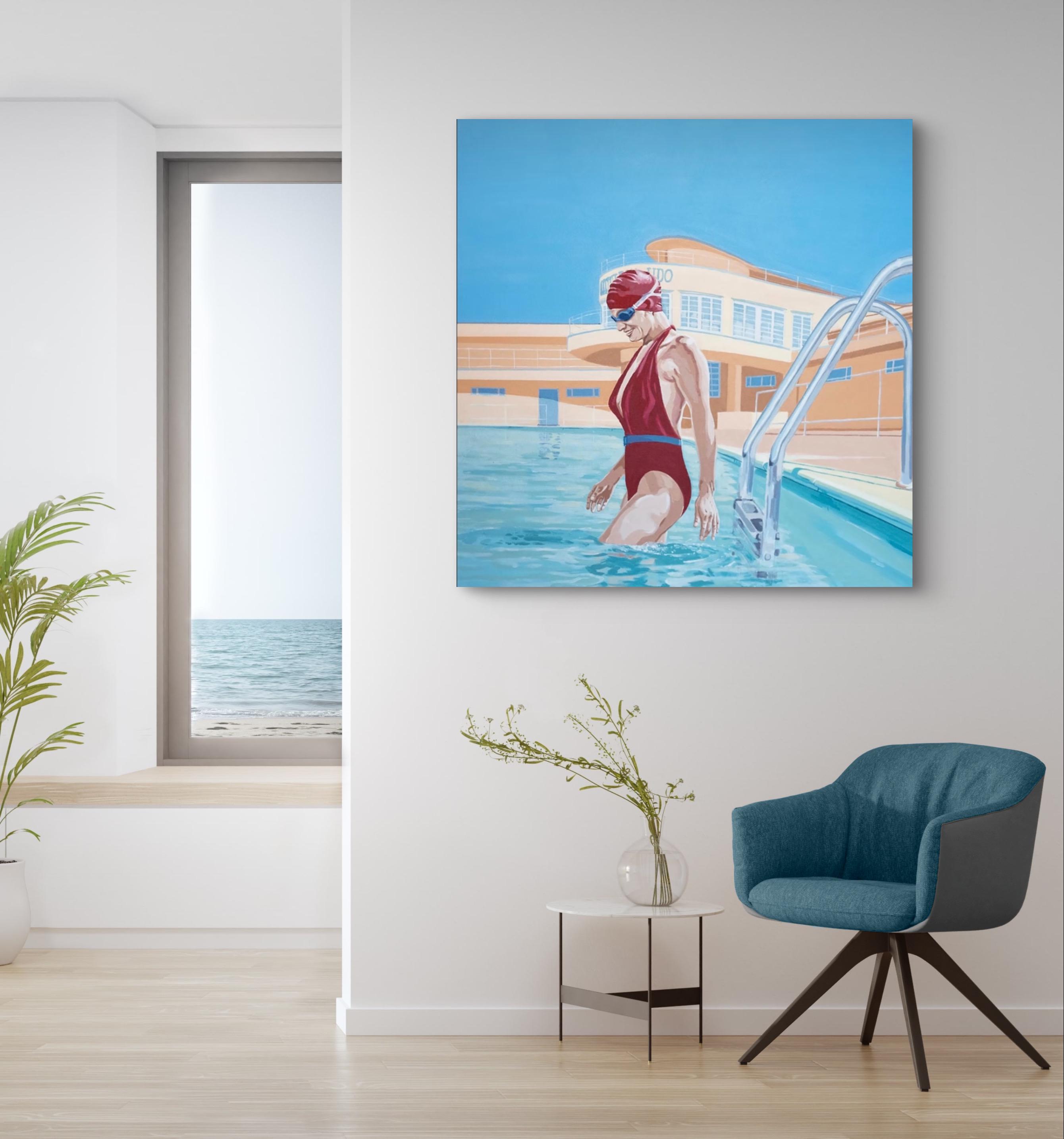 Lido Pool/ Swimming / Vintage Style / Swimwear/ Midcentury / Modern Art ...