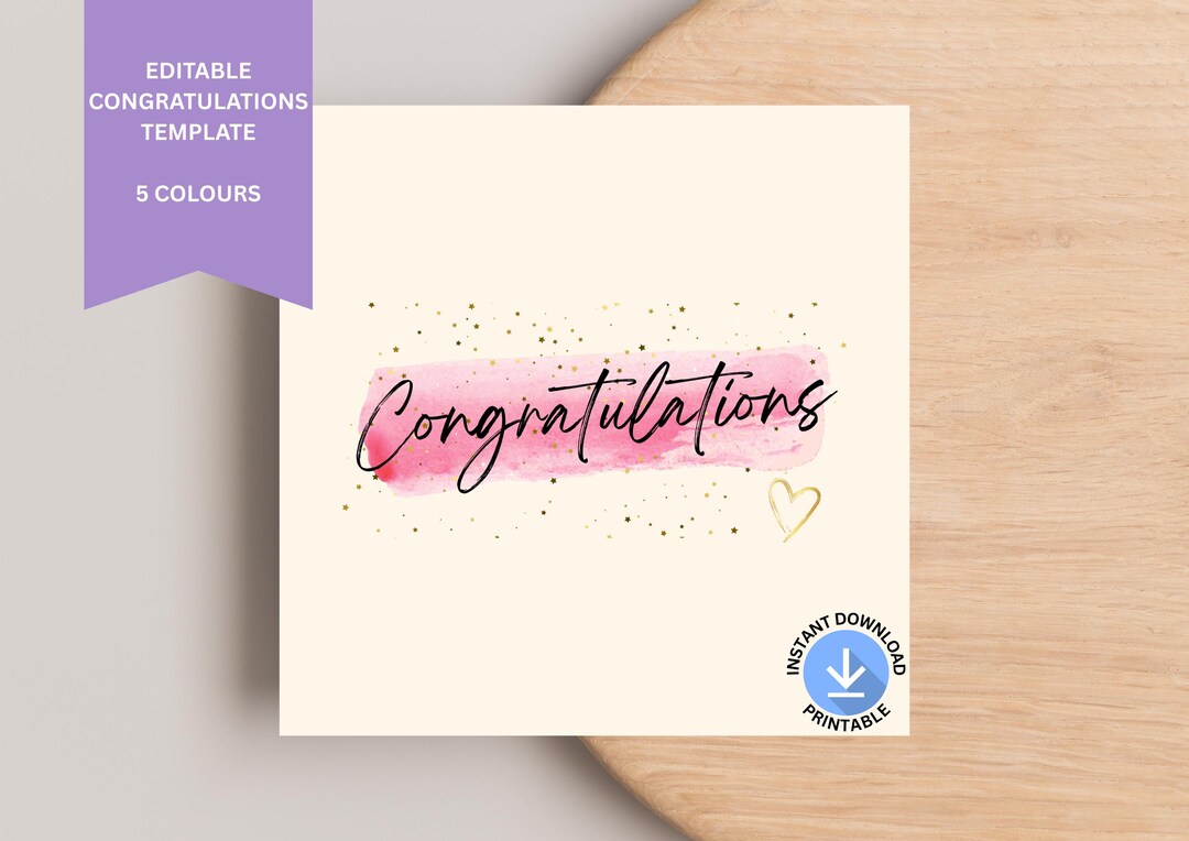 Congratulations Card Printable Congratulation Card for Graduation ...