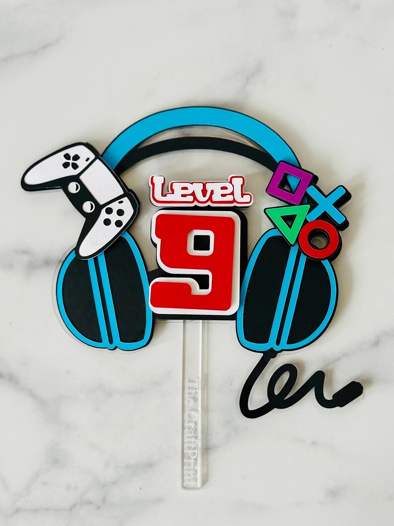 Customizable Video Game Party Cake Topper Gamer Birthday Decoration ...