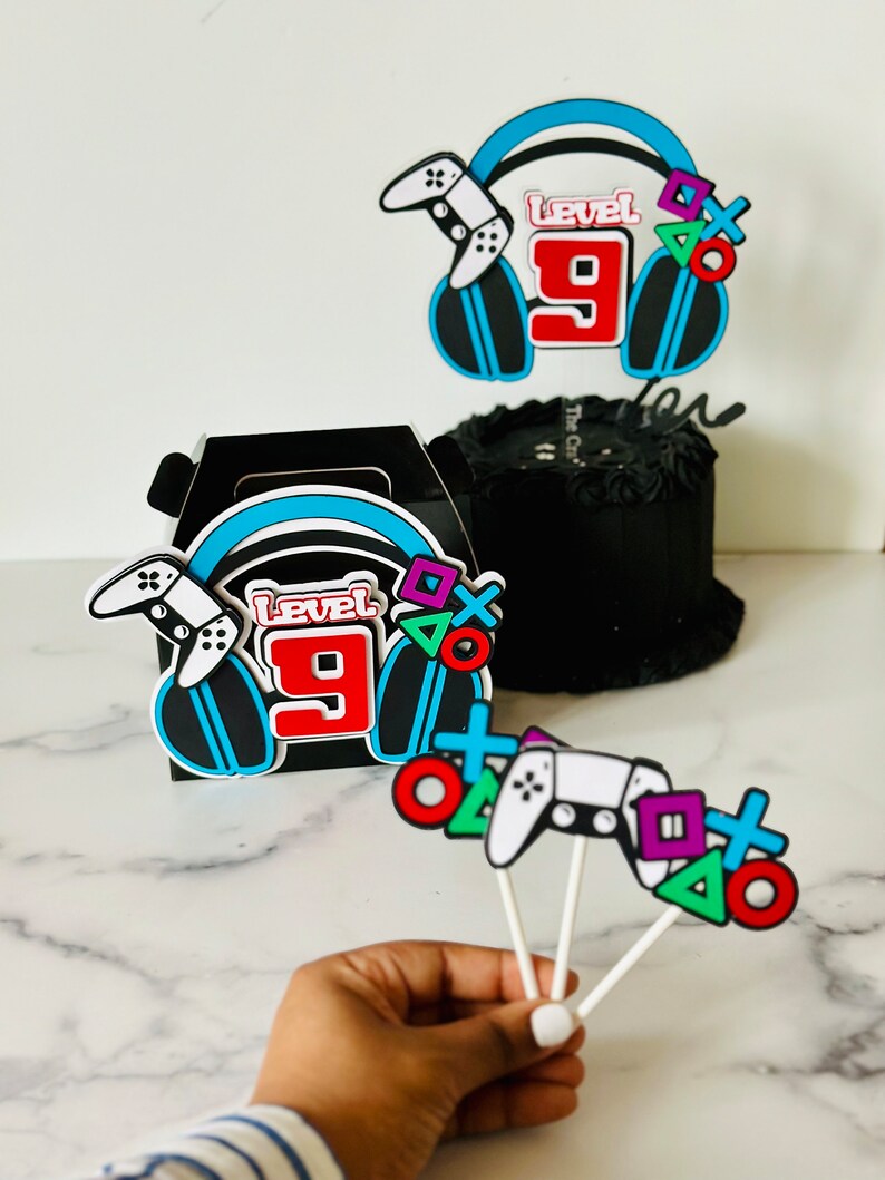 Customizable Video Game Party Cake Topper Gamer Birthday Decoration ...