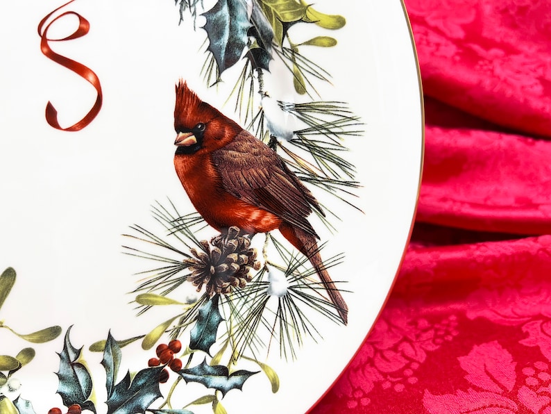 Winter Greetings Dinner Plate, Lenox Winter Greetings China, Cardinals ...