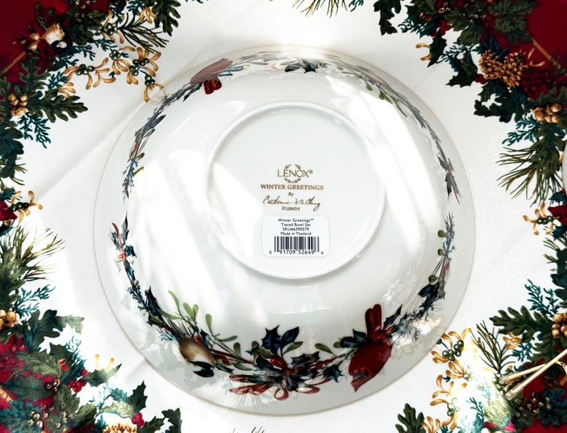 Winter Greetings Tier Bowl Set, Lenox Winter Greetings Christmas China ...