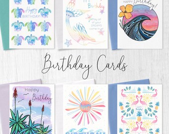 Coastal Birthday Cards - Etsy