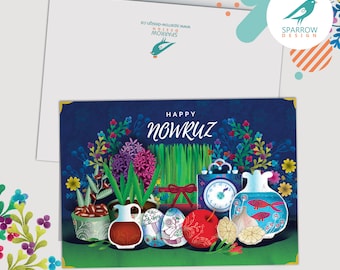 Persian New Year Card - Nowruz | Haft-seen Celebration | Spring Equinox ...