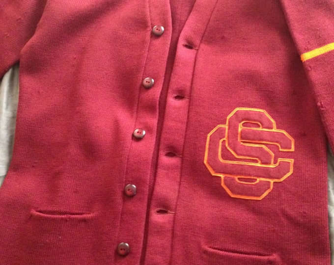 USC Varsity Letterman Sweater - Etsy