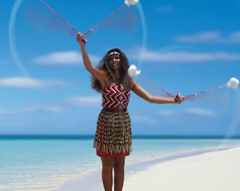 Maori SHORT POI Balls Black, Turquoise & Hot Pink - Etsy