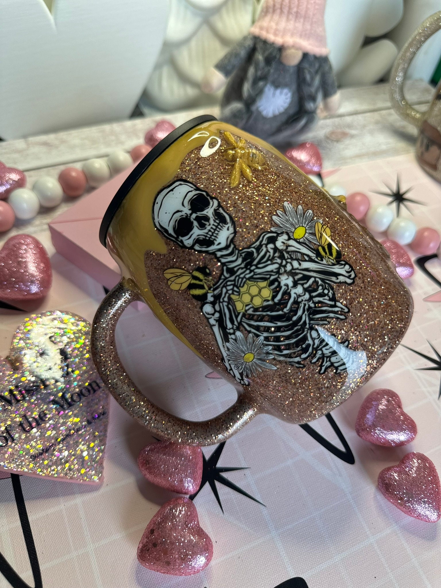 Beesy Skeleton Honey Drip Glitter / Resin Stainless Hot/cold 14oz ...