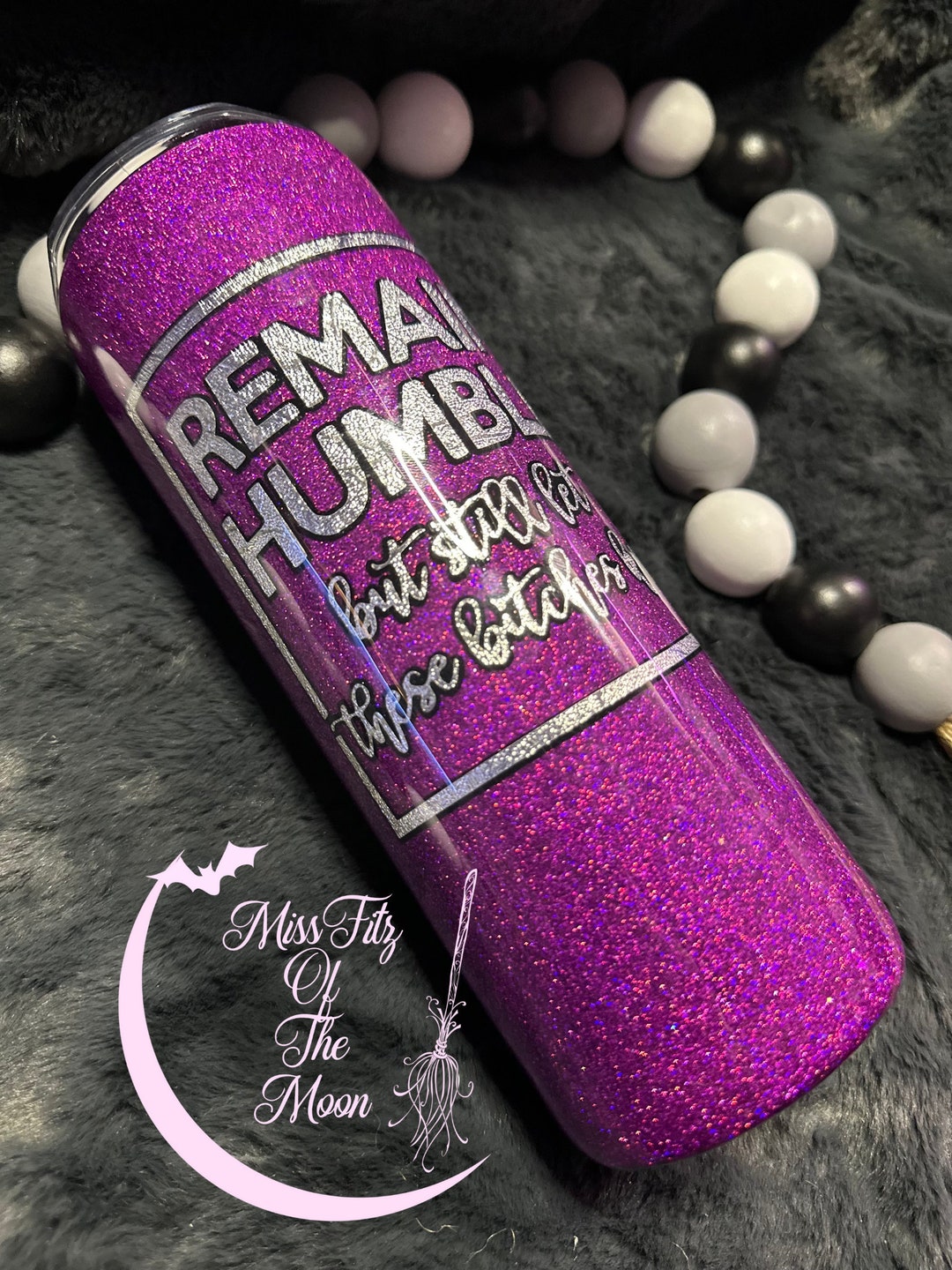 Remain Humble Purple Glitter Stainless Hot/cold 20oz Epoxy Tumbler - Etsy