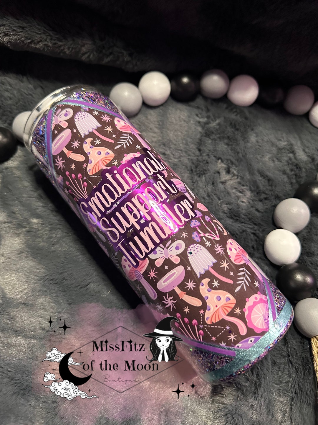 Emotional Support Tumbler Glitter 20oz Skinny Stainless Tumbler - Etsy