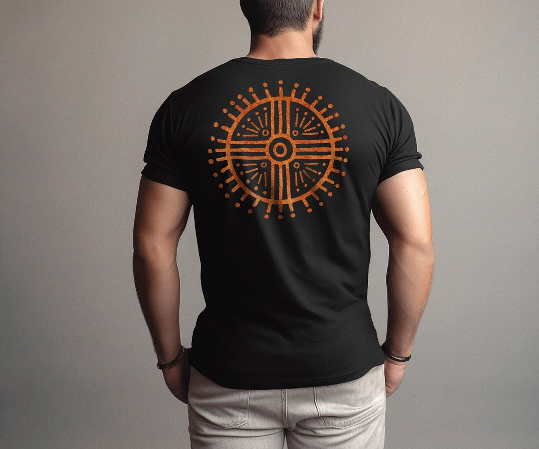 Paleo Sun Symbol Back Side Only, Southwestern Art Shirt Pagan Sun Shirt ...