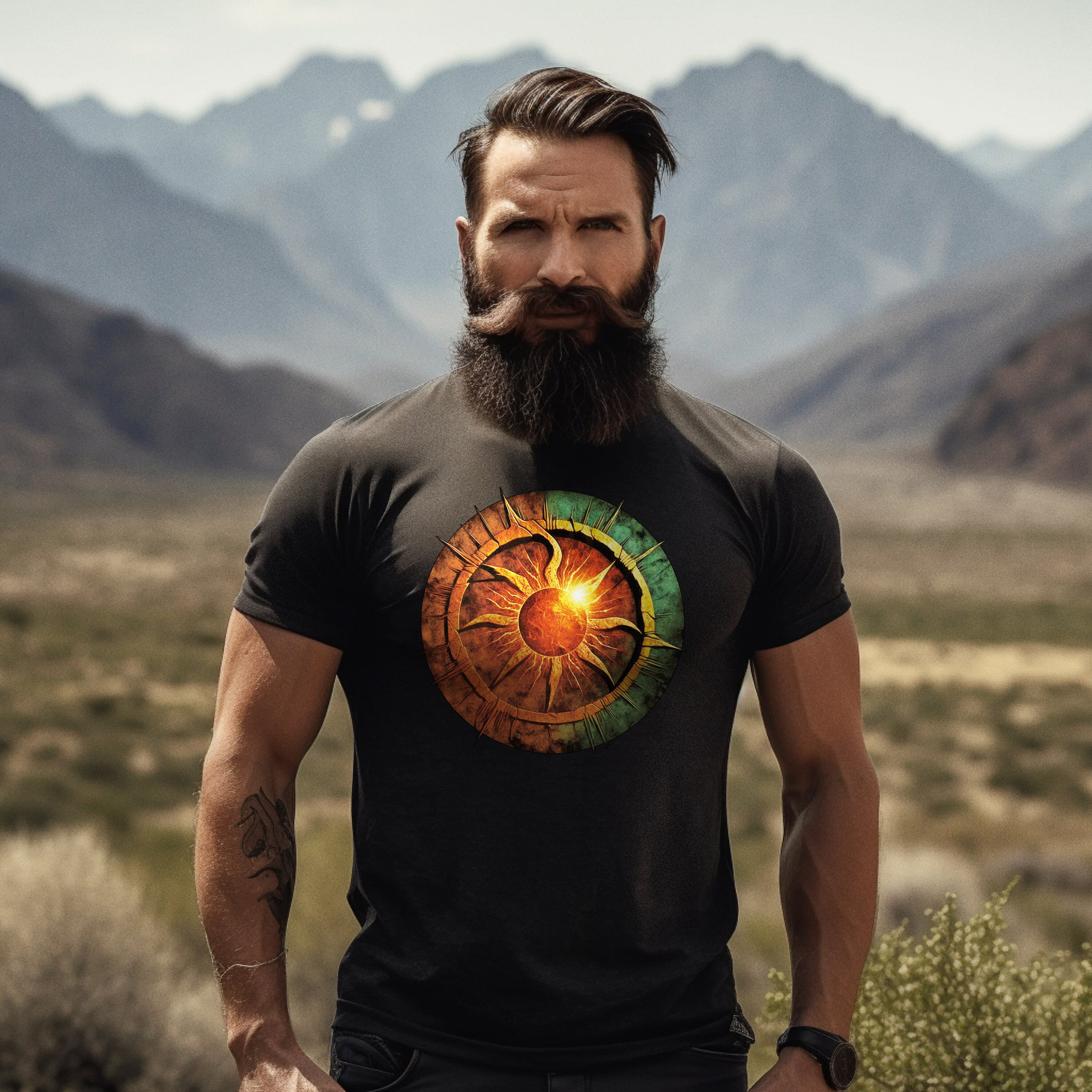 Sun Shirt No. 14, Art Sun Symbol Art Shirt Celtic Sun Gift Druid Art ...