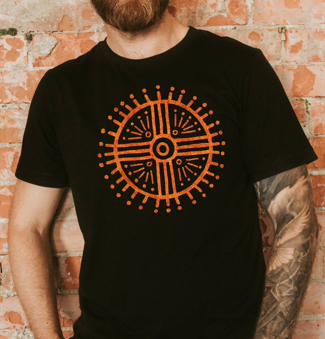 Paleo Sun Symbol No. 7, Southwestern Art Shirt Pagan Sun Shirt ...