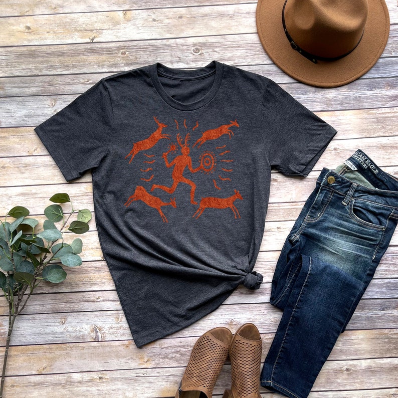 Running Deer Shaman Paleo Sacred Shaman Petroglyph Art Wild Nature ...