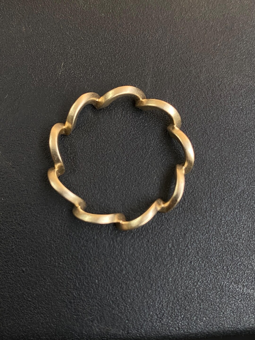14k Gold Wavy Band Ring: Yellow Gold Minimalist Band Best for ...
