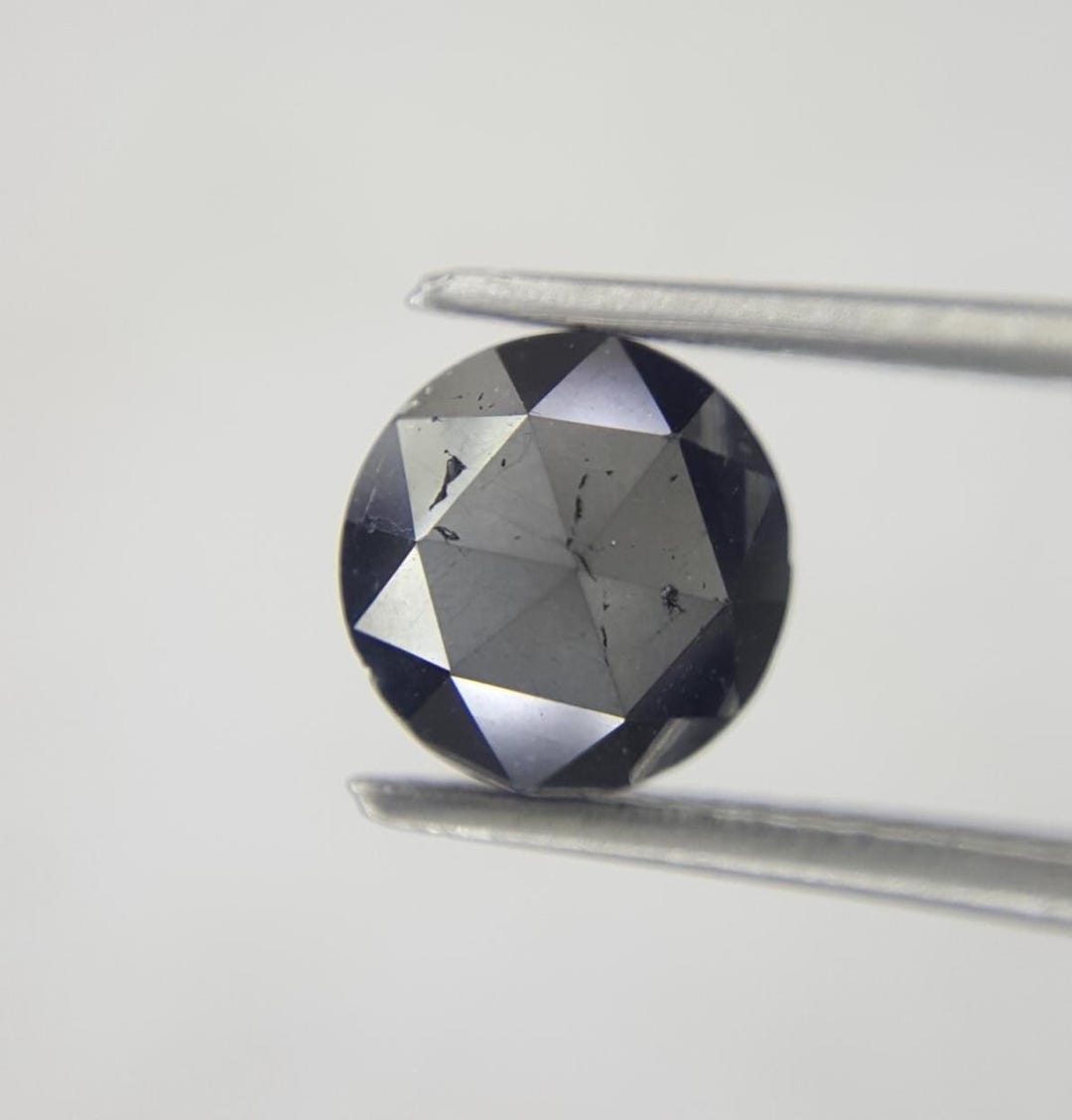 Black Round Shape Diamond 1.69ct 7 MM Round Diamond Rose Cut Natural ...