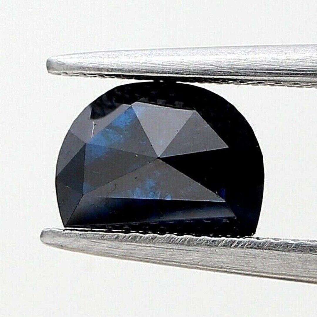 Half Moon Shape Diamond 0.81 Carat Blue Color Rosecut Diamond Natural ...