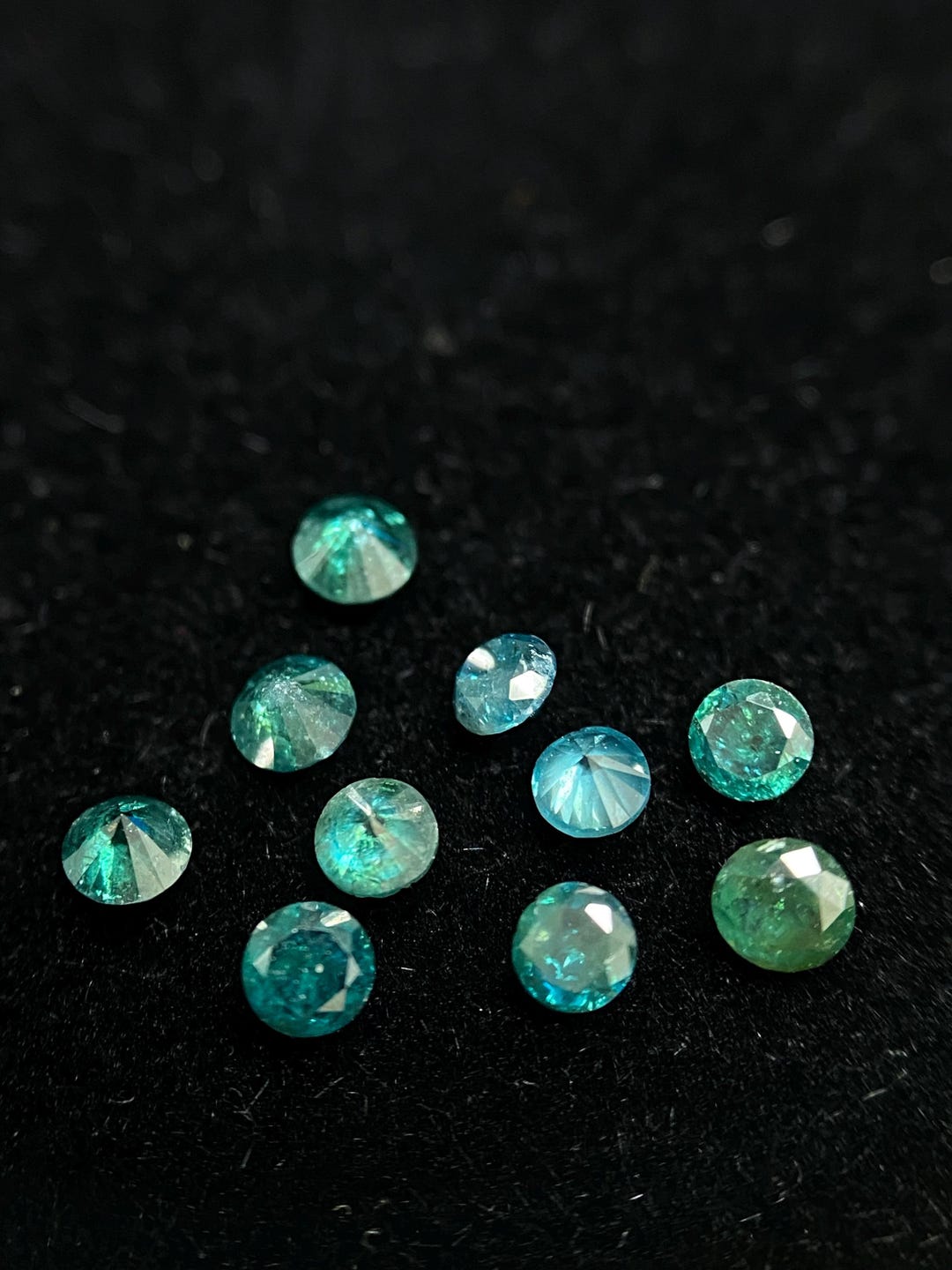 2.5 MM 10 Pcs Lot , Round Blue Color Diamond Lot , Green Blue Mix Color ...