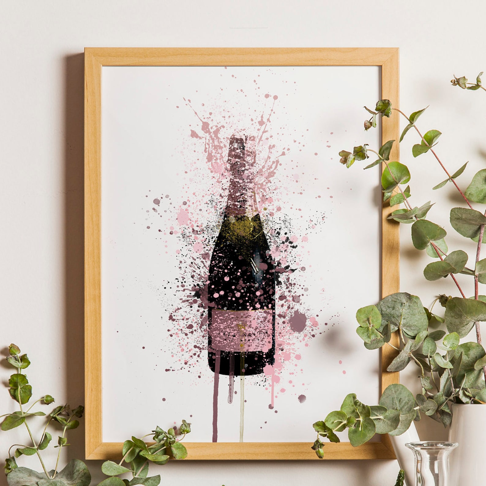 Champagne/prosecco Bottle Watercolour Print/ Alcohol Poster - Etsy UK