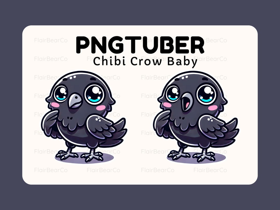 Chibi Crow Baby Pngtuber Model | Easy Setup | Streaming | Twitch ...