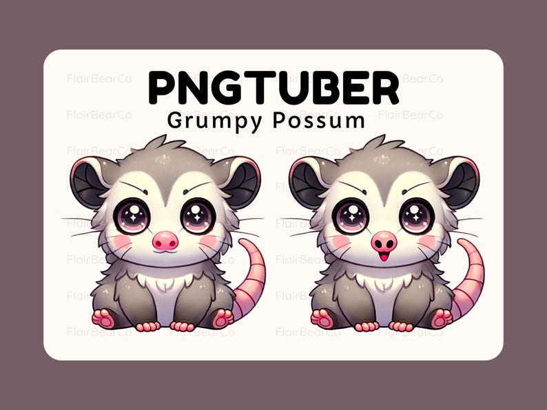 Adorable Grump Opossum Pngtuber Model | Easy Setup | Streaming | Twitch ...
