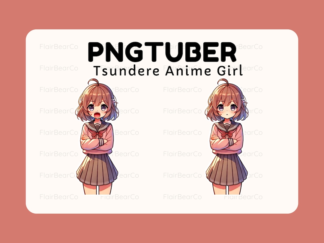Tsundere Anime Girl Pngtuber Model | Easy Setup | Streaming | Twitch ...