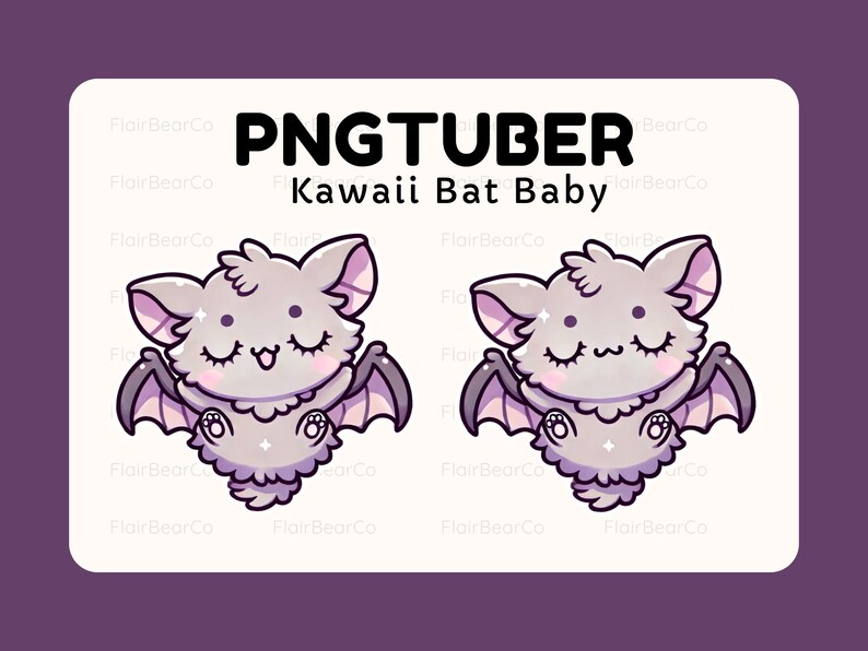 Kawaii Bat Baby Pngtuber Model | Easy Setup | Streaming | Twitch ...