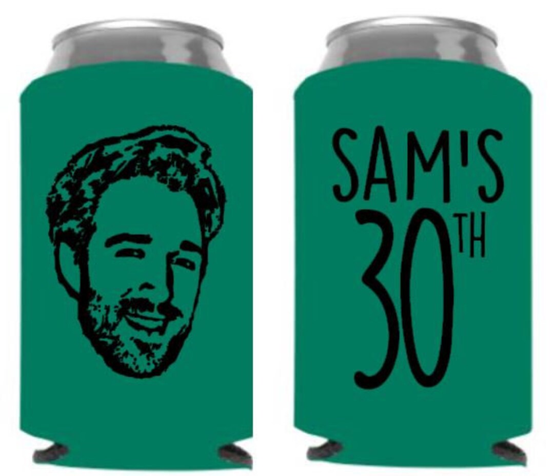 Cartoon Pic Can Coolers, Bday Party Coolers, Beer Holders, 30th Bday ...
