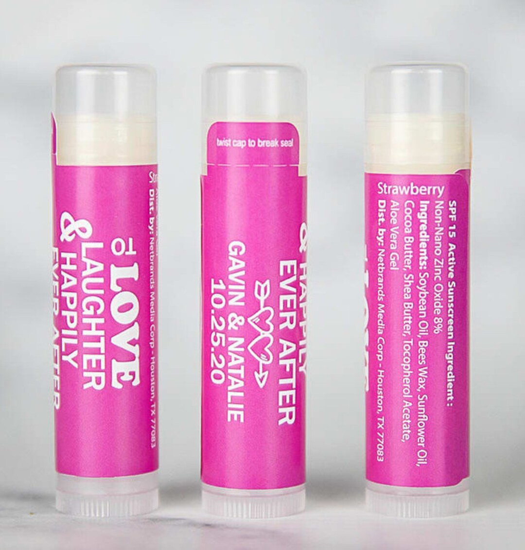 100 Lip Balms With Personalized Labels, 100-pack Tubed Chap Stick, Lip ...