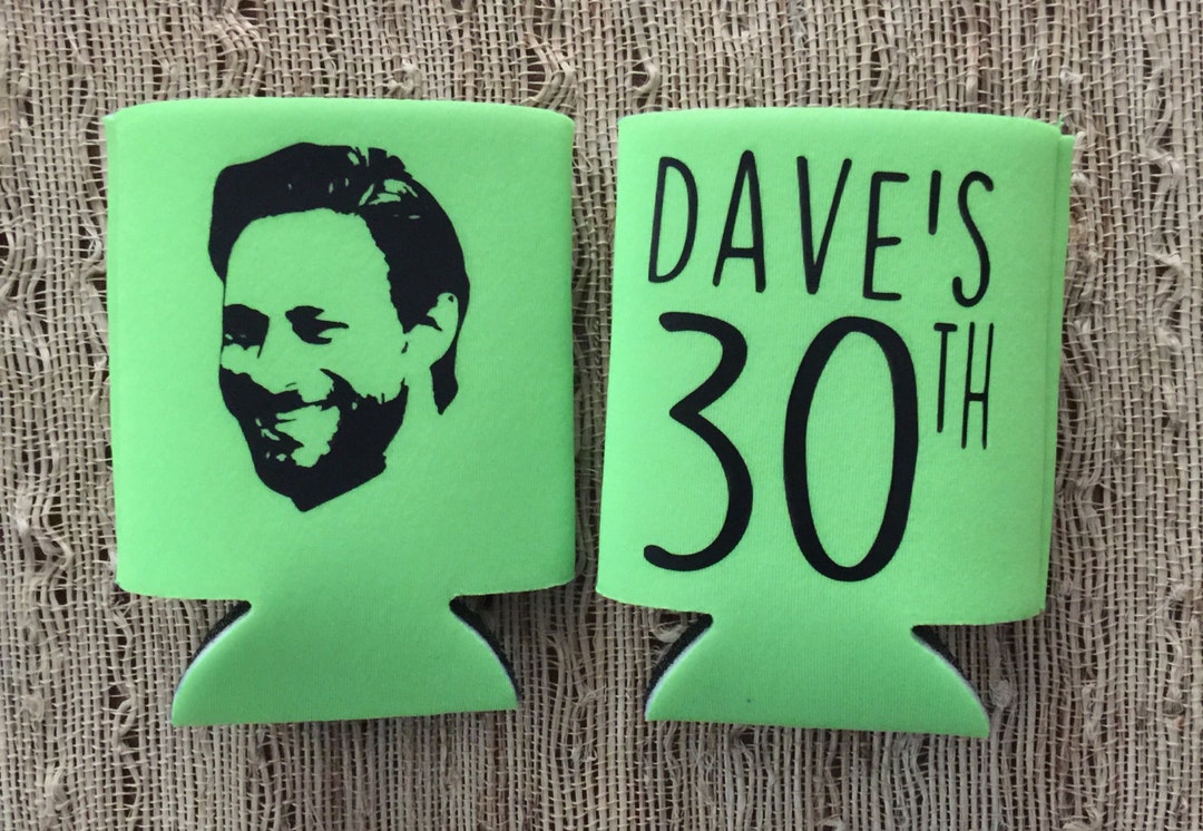 Cartoon Pic Can Coolers, Bday Party Coolers, Beer Holders, 30th Bday ...