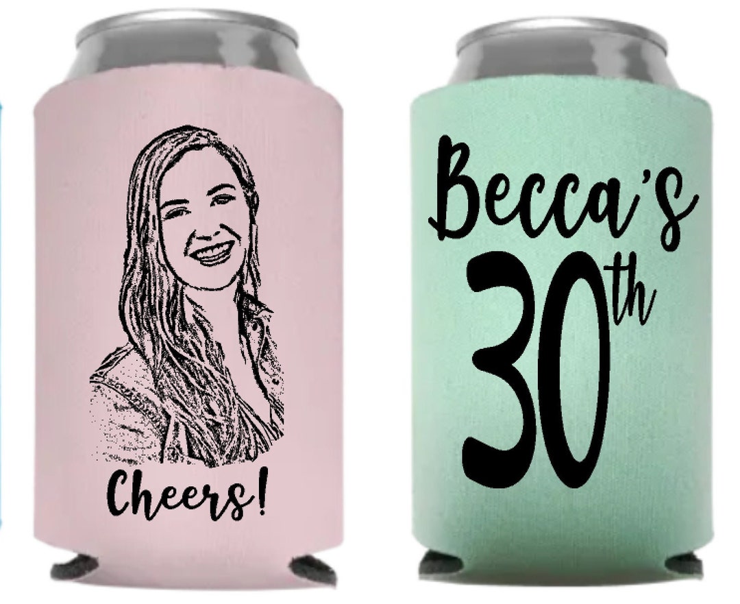 12-pack Custom Face Coolers, Birthday Party Favors, 30th Birthday, 40th ...