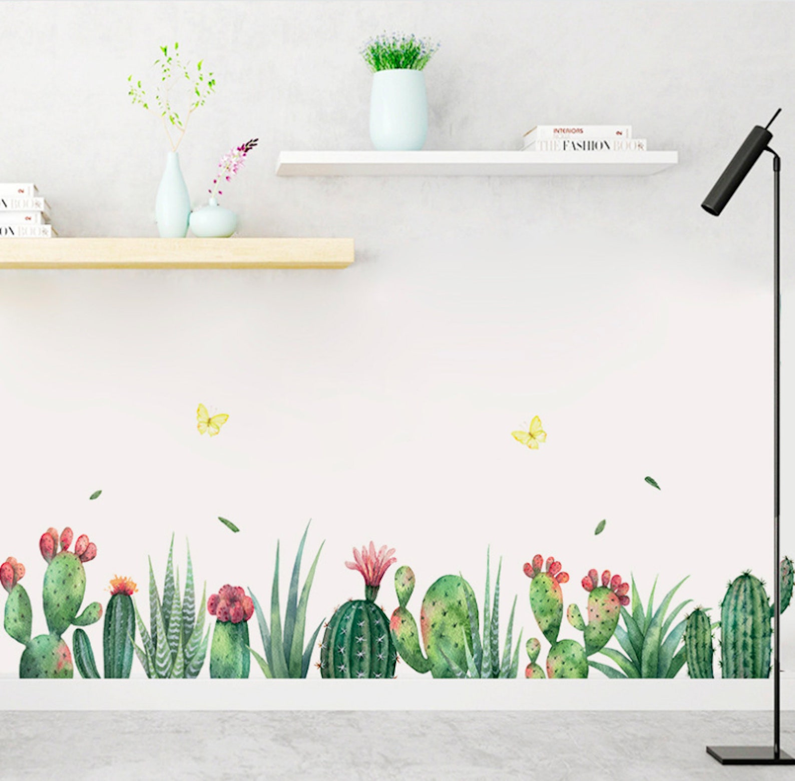 Cactus Wall Decal Nature Wall Decal Living Room Greenery - Etsy