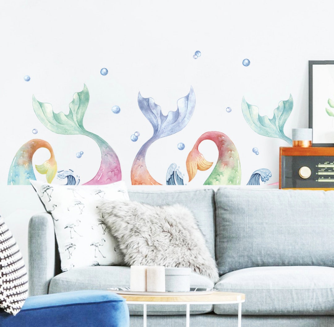 Pastel Mermaid Tail Wall Decals: Under the Sea Nursery Decor - Etsy
