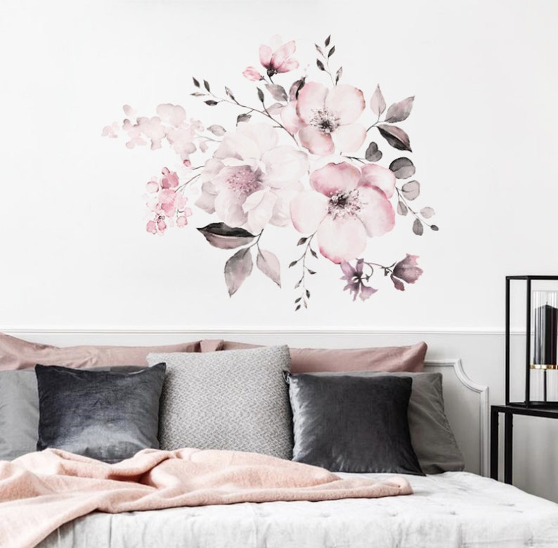 Floral Wall Stickers Watercolor Flower Wall Sticker for | Etsy