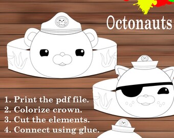 DIY Coloring Mask Printable Paper Crown Kit Kids Birthday