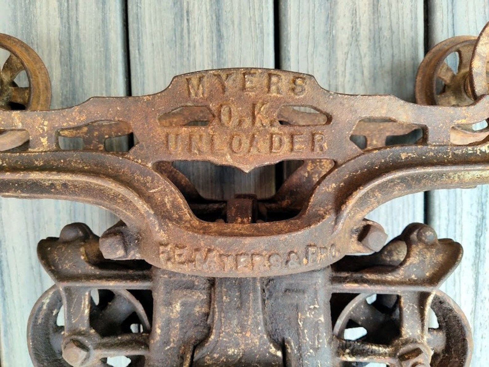 Antique F.E. Myers O.K. Unloader Barn Hay Trolley Cast Iron - Complete ...