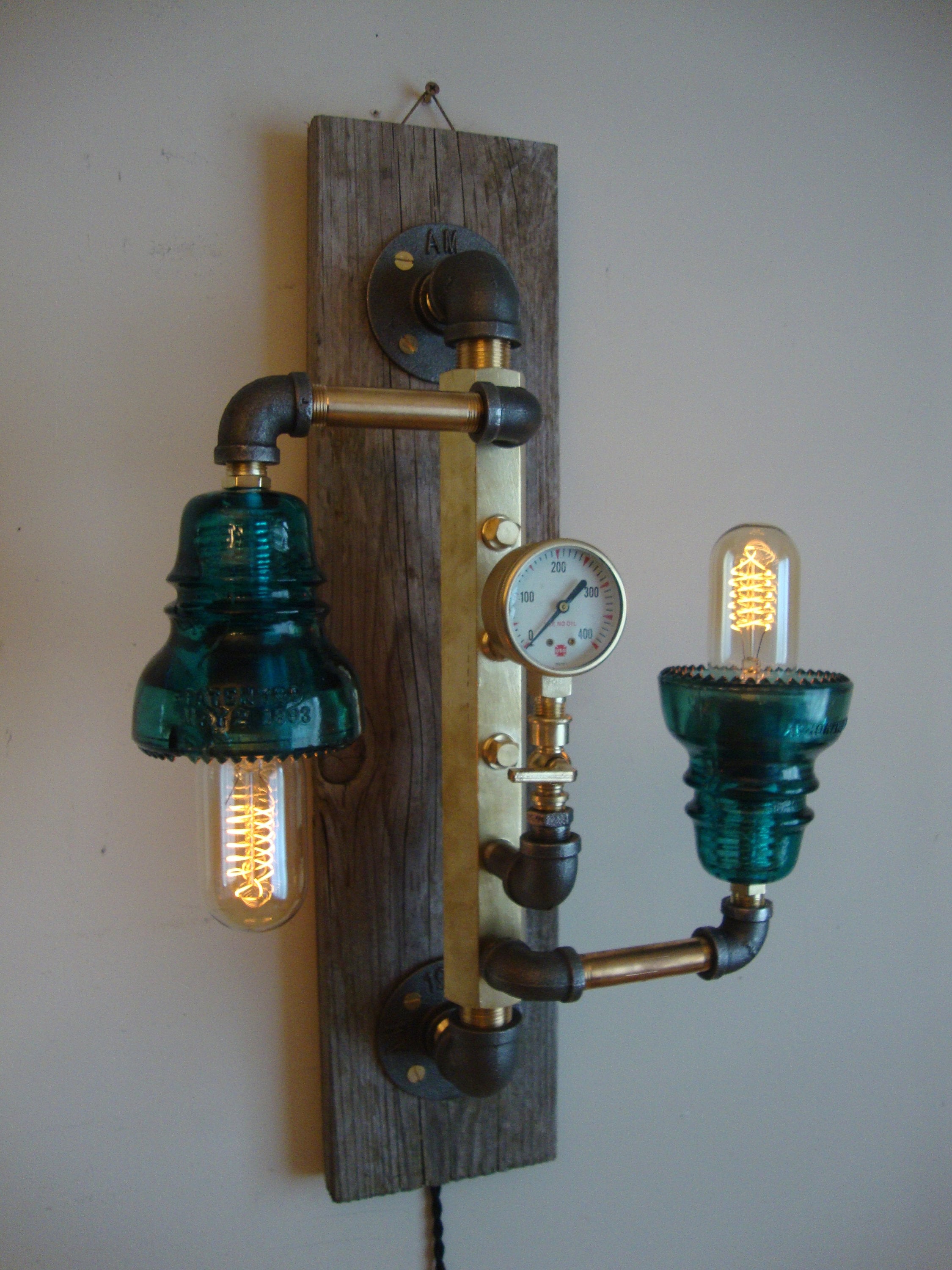 Steampunk Lamp Wall Sconce , Industrial St Eaage, Edison Bulbs, Antique ...