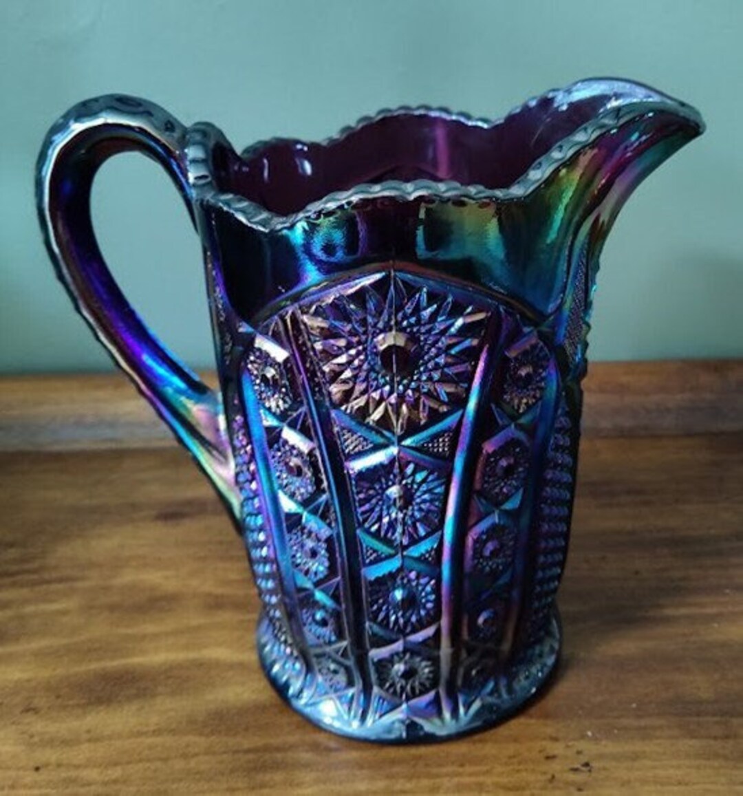 Vintage Indiana Glass Iridescent Amethyst Heirloom Series Carnival ...