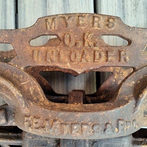 Antique F.E. Myers O.K. Unloader Barn Hay Trolley Cast Iron - Complete ...