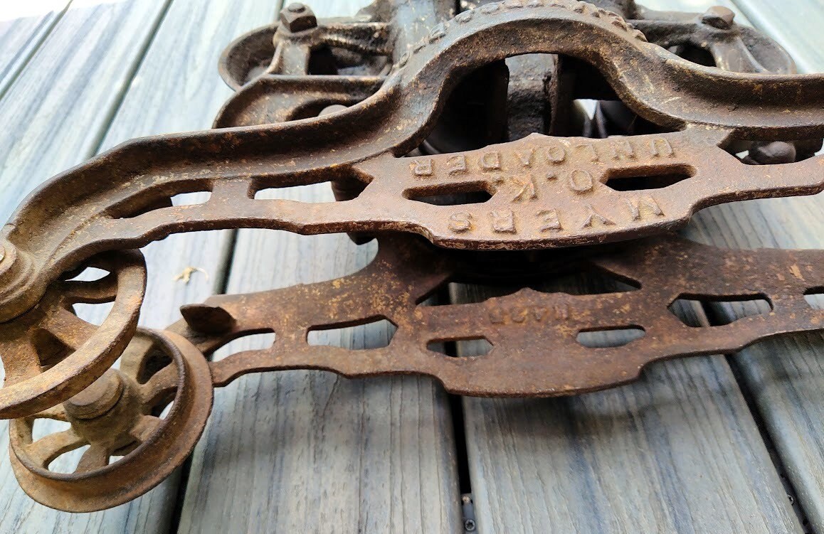 Antique F.E. Myers O.K. Unloader Barn Hay Trolley Cast Iron - Complete ...
