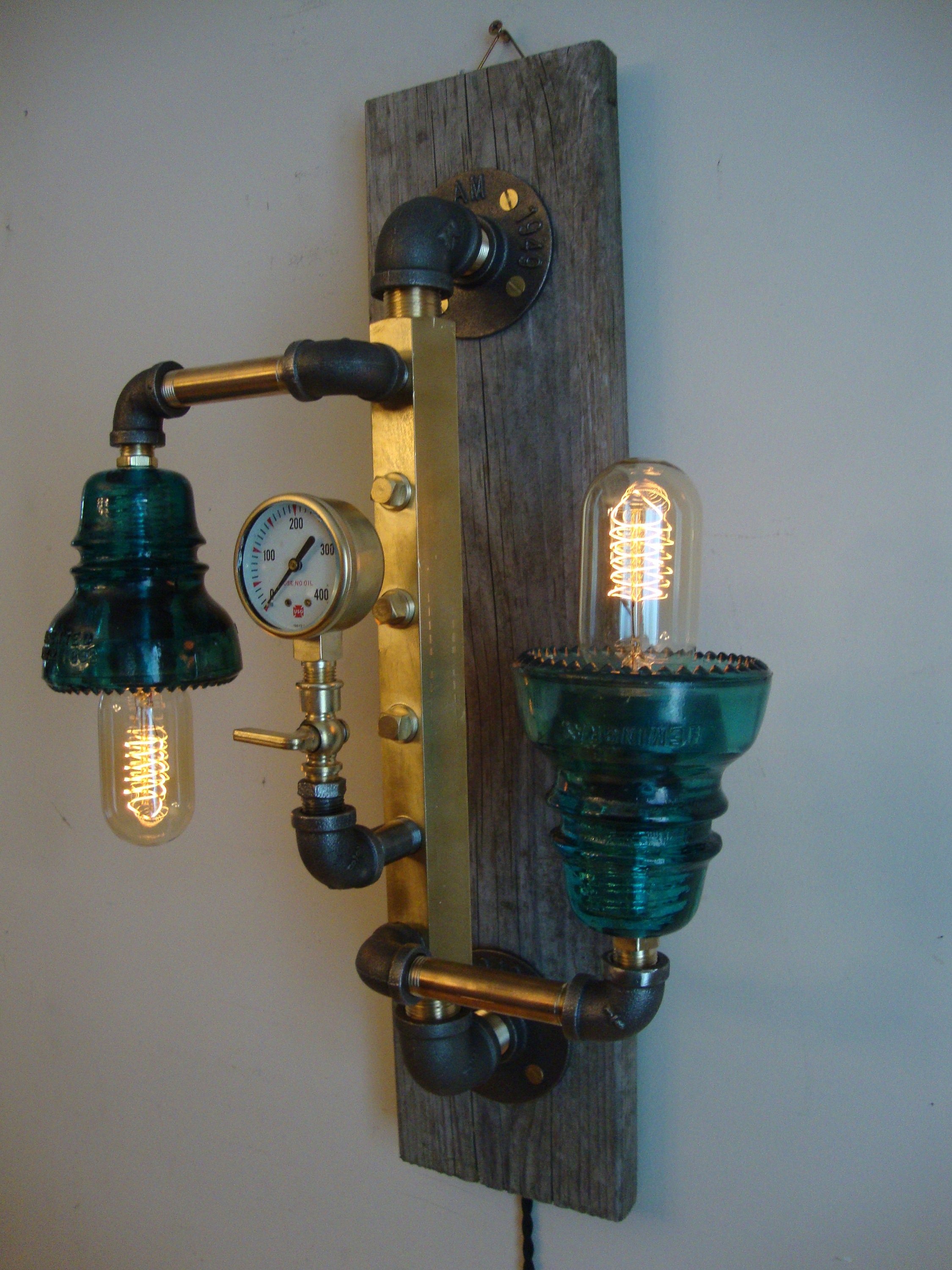 Steampunk Lamp Wall Sconce , Industrial St Eaage, Edison Bulbs, Antique ...