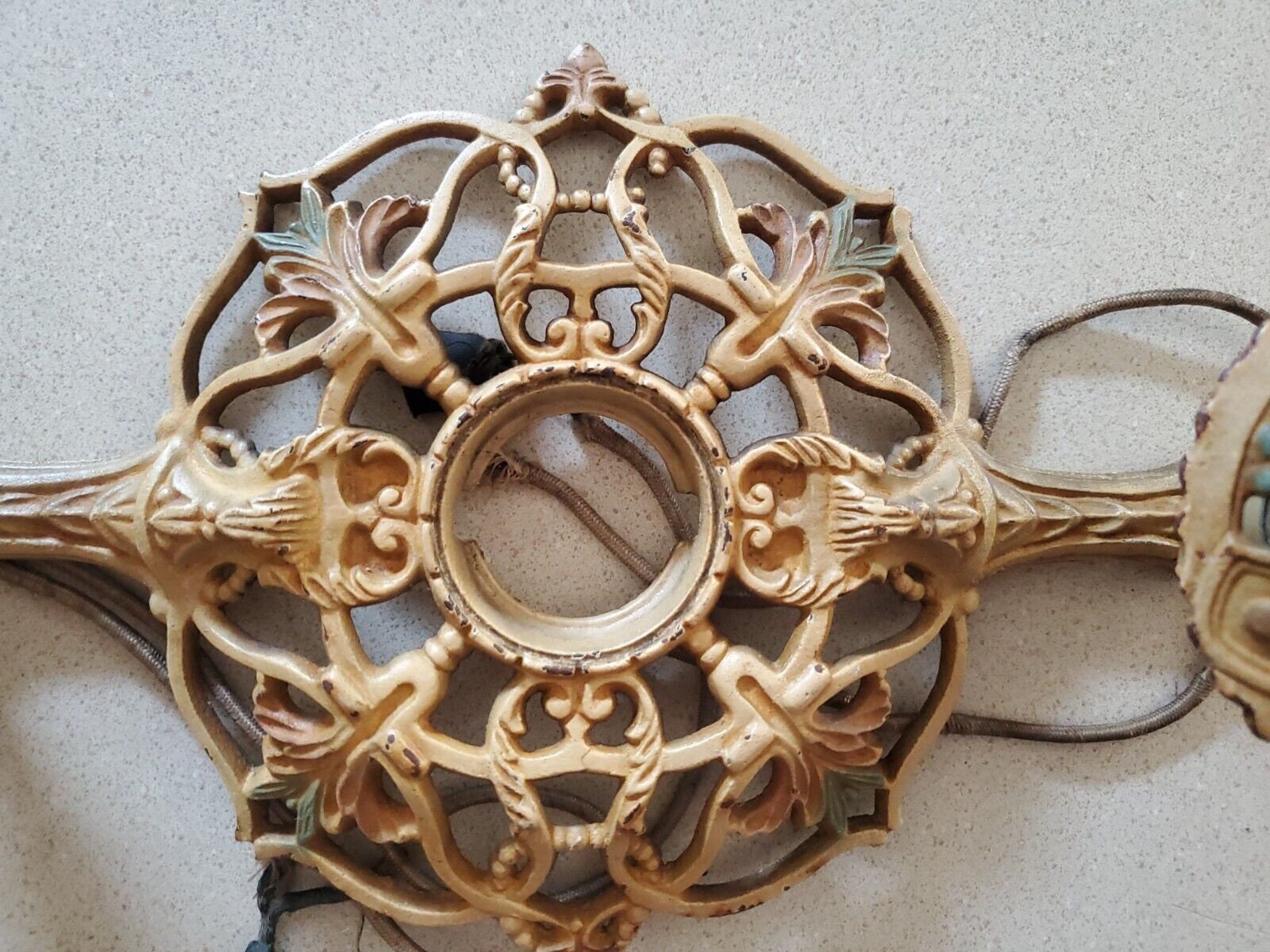 Antique Cast Iron Moe Bridges Ceiling Light Lamp Part 4187 Canopy ...