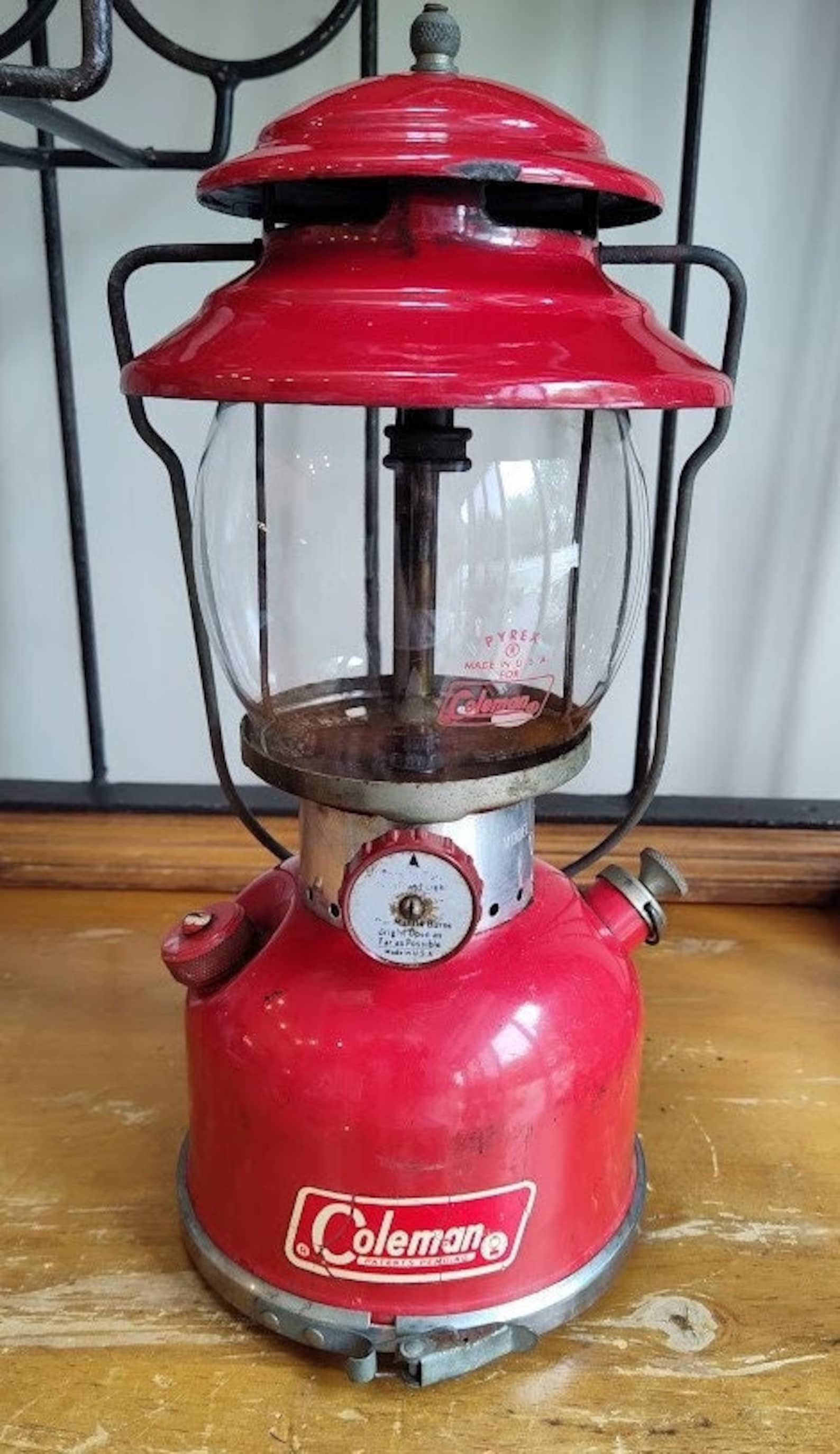 Vintage 1966 Coleman Red 200A Lantern W/bottom Accessory Safe Storage W ...