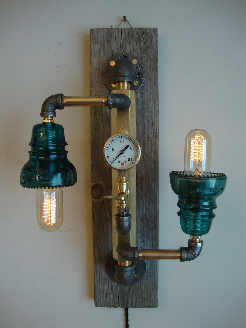 Steampunk Lamp Wall Sconce , Industrial St Eaage, Edison Bulbs, Antique ...